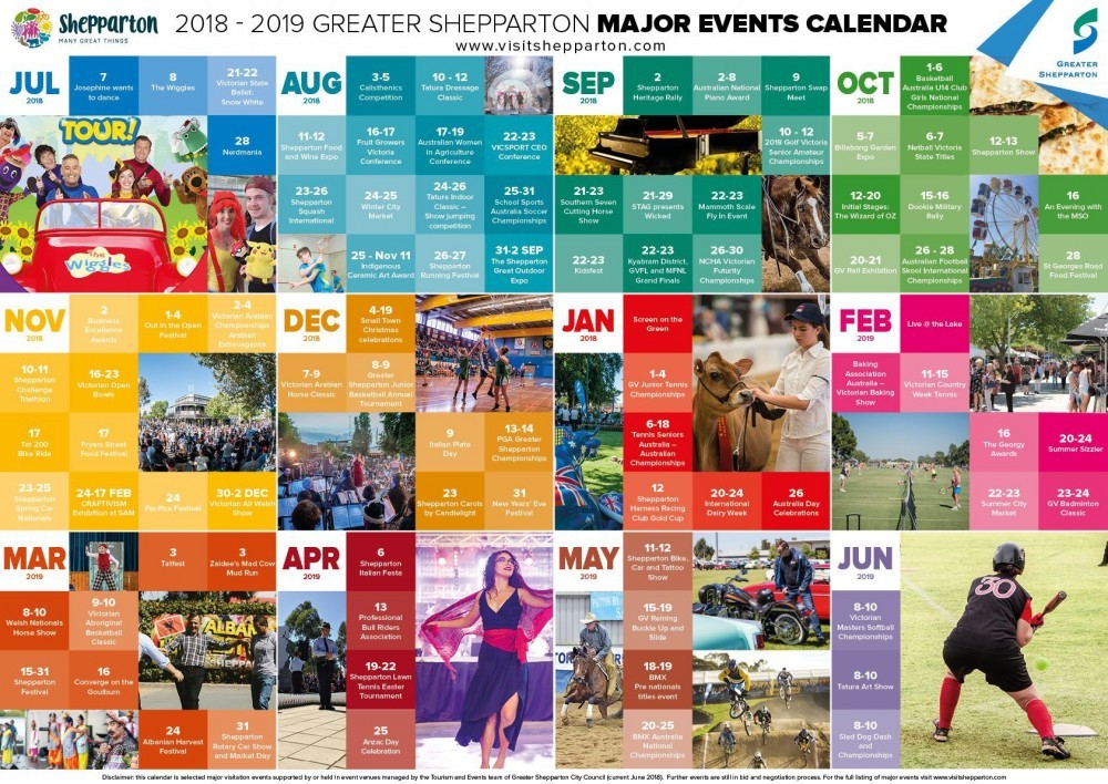 2018 Tourism And Events Calendar Shepparton Show Me